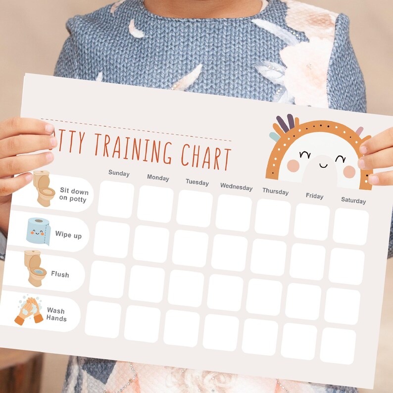 Printable Potty Training Chart With Sticker Stars. Kids Bathroom ...