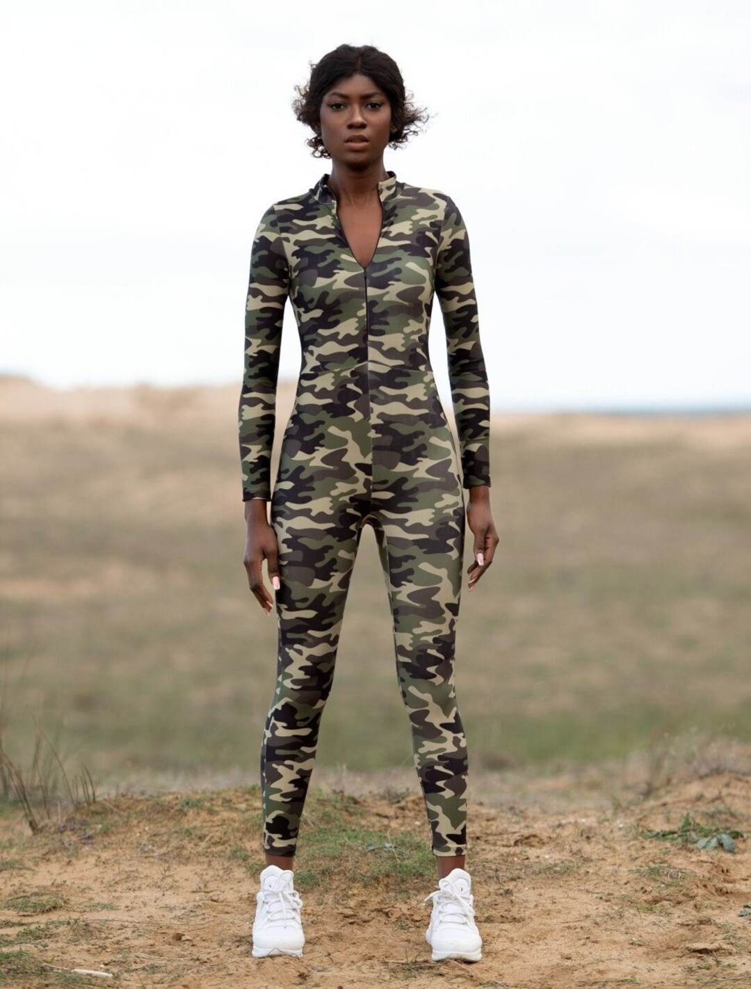 Camouflage Fitness Activewear, Yoga Jumpsuit, Front Zippered Catsuit - Etsy