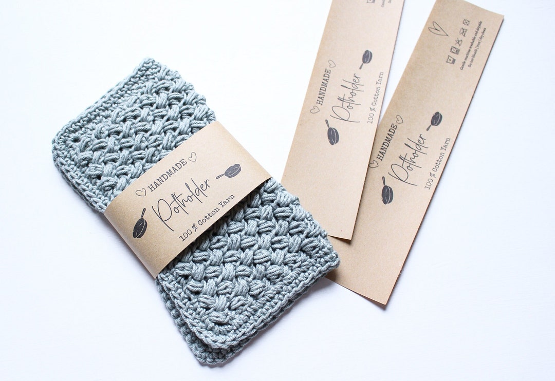PRINTABLE Potholder Wrap Labels, Crochet Knit Potholder Tags, PDF ...