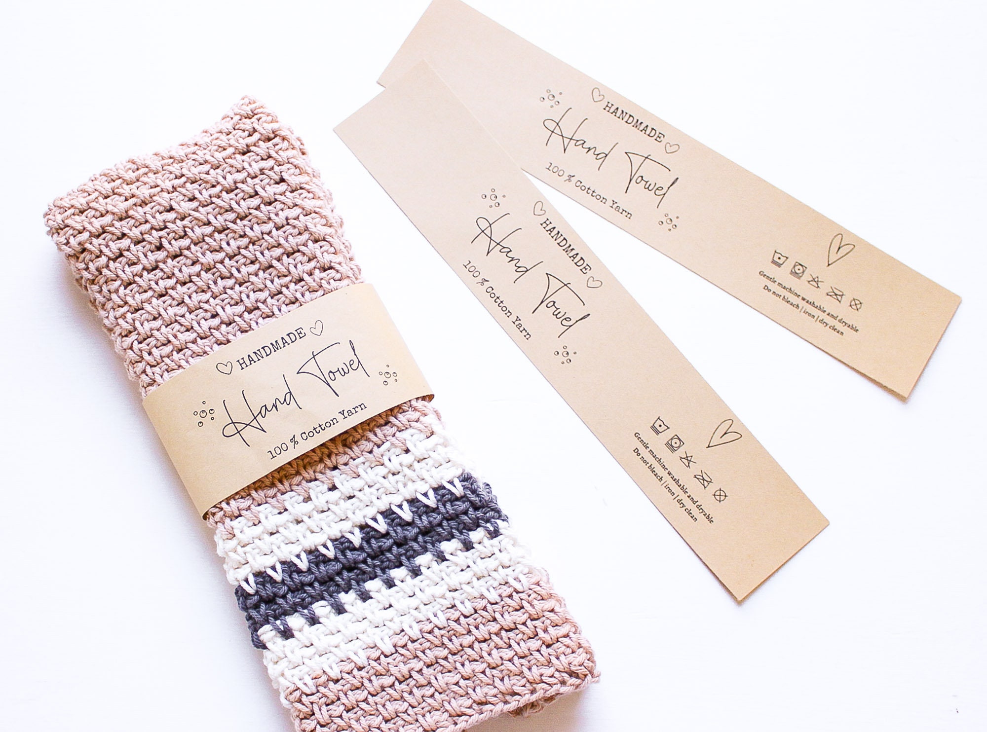 PRINTABLE Hand Towel Wrap Labels | Crochet Tags | Knit Tags | Packaging ...