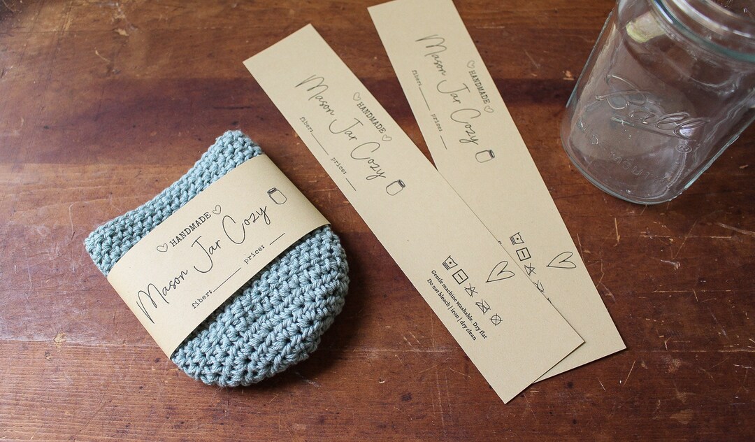 PRINTABLE Mason Jar Cozy Labels | Crochet Knit Mason Jar Tags | PDF ...