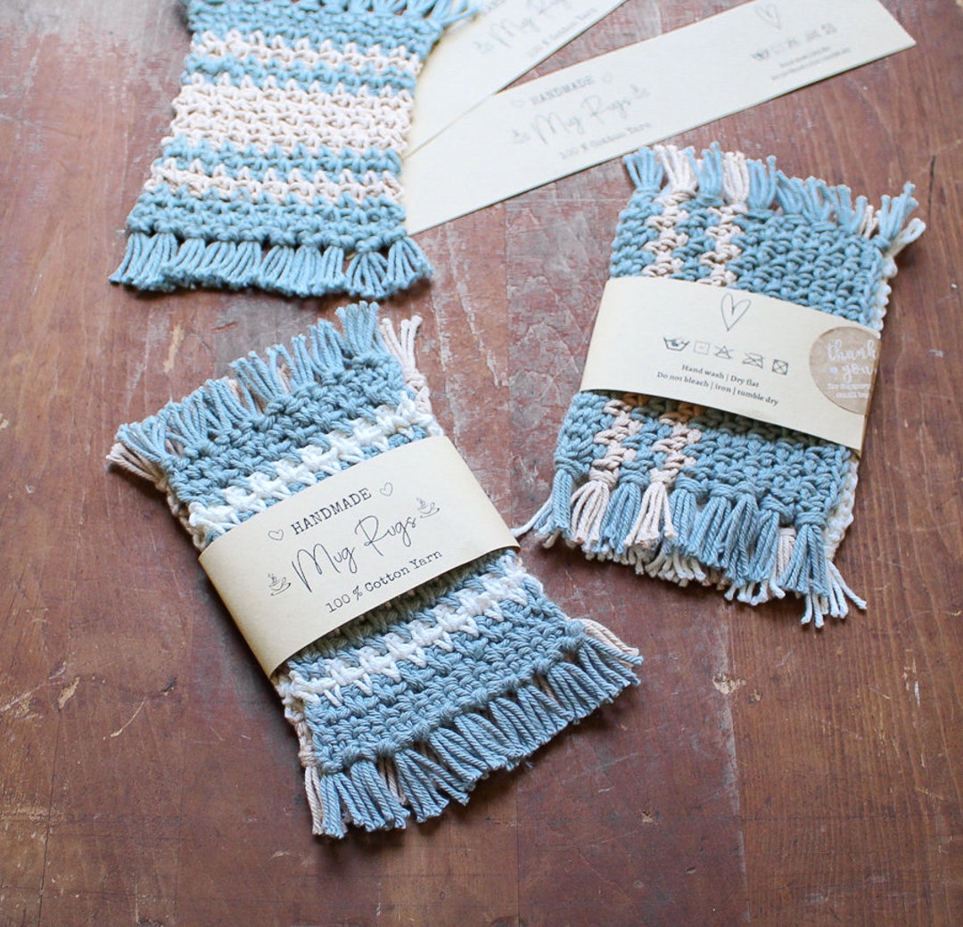 PRINTABLE Mug Rug Wrap Labels | Crochet Knit Product Tags | PDF ...