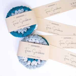 PRINTABLE Face Scrubbies Wrap Labels | Crochet Tags | Knit Tags | Craft ...