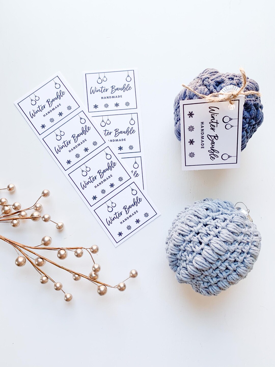 PRINTABLE Christmas Bauble Labels, Ornament Tags, PDF Download, DIY ...