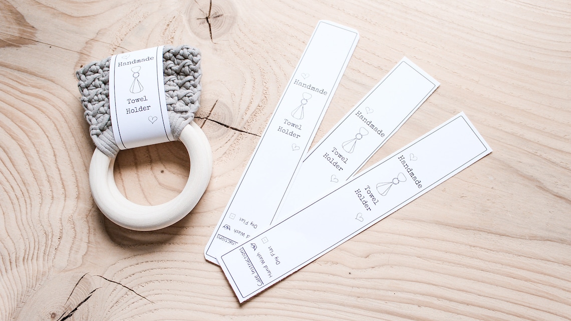 PRINTABLE Towel Holder Labels | Crochet Knit Towel Tags | PDF Download ...