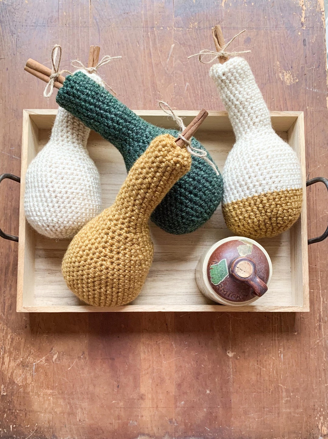 Crochet Gourd Pattern, Crochet Fall Pattern, Crochet Centerpieces, Fall ...