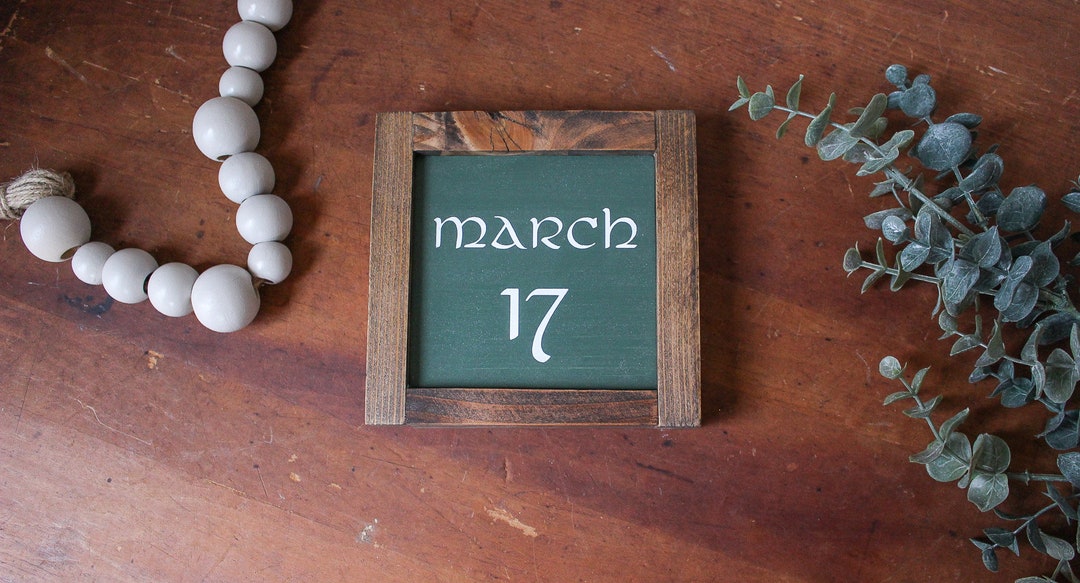 March 17 Sign, St Patrick's Day Decor, Tiered Tray Decor, Small Sign ...
