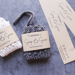 PRINTABLE Soap Saver Wrap Labels | Soap Sock Tags | Handmade Product ...