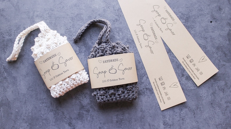 PRINTABLE Soap Saver Wrap Labels Soap Sock Tags Handmade - Etsy