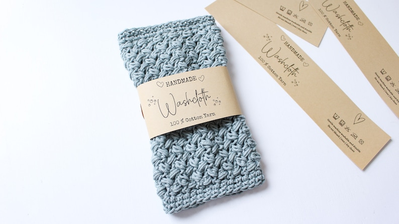 PRINTABLE Washcloth Wrap Labels | Crochet Knit Washcloth Tags | PDF ...