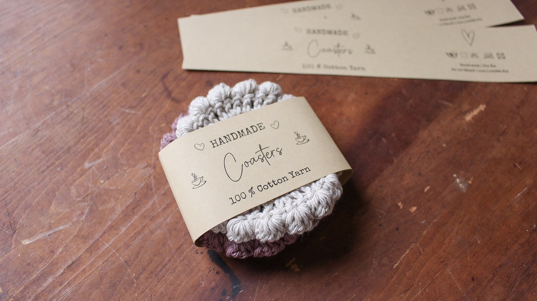 PRINTABLE Coaster Labels | Crochet Coaster Tags | Knit Coaster Tags ...