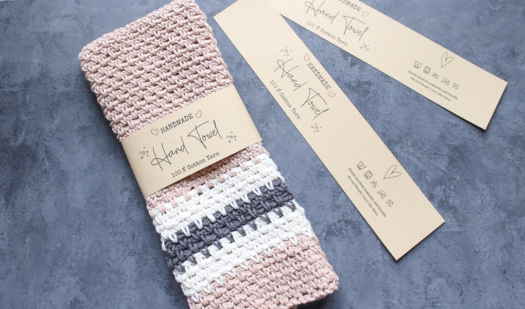 PRINTABLE Hand Towel Wrap Labels | Crochet Tags | Knit Tags | Packaging ...