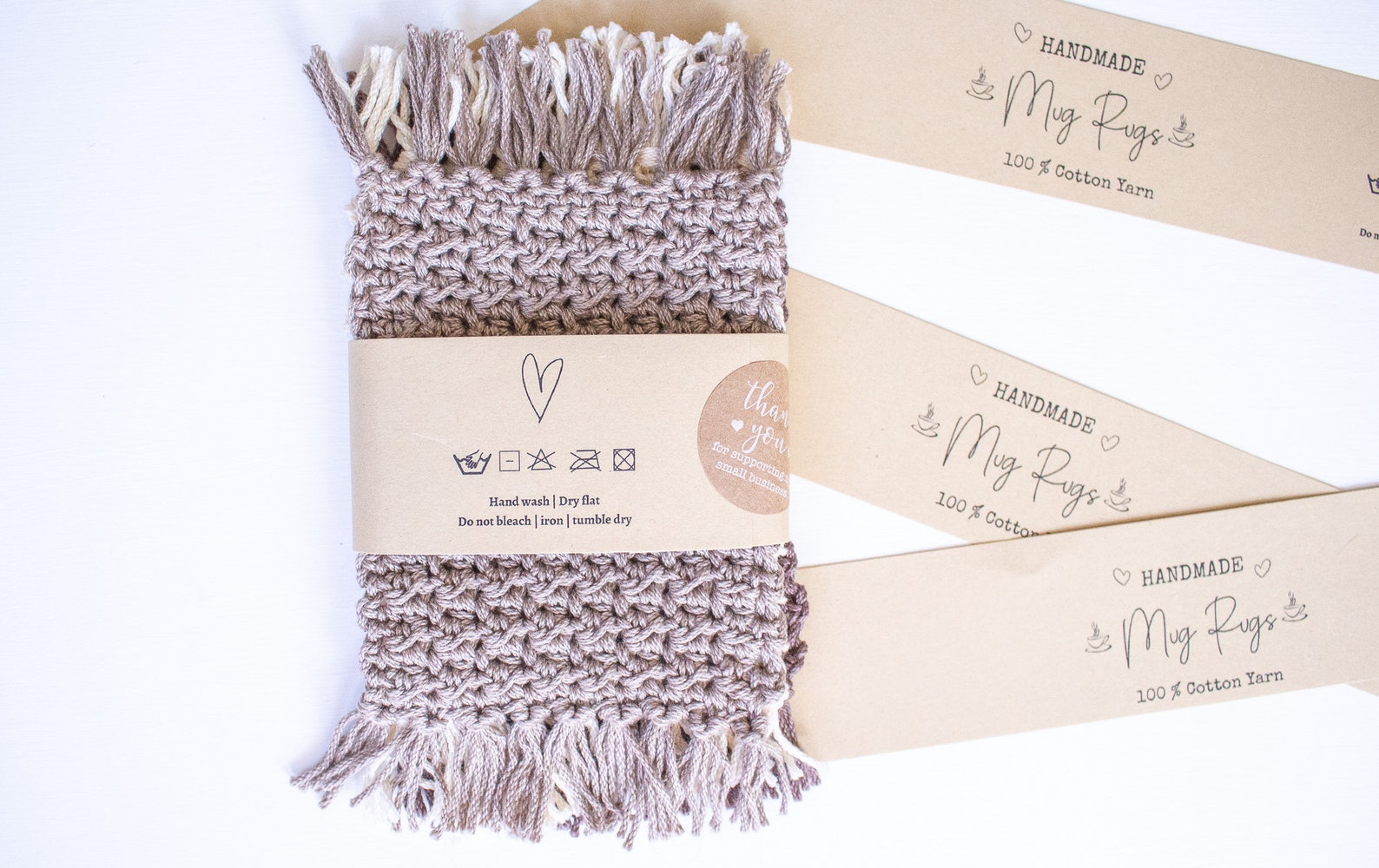 PRINTABLE Mug Rug Wrap Labels Crochet Knit Product Tags - Etsy