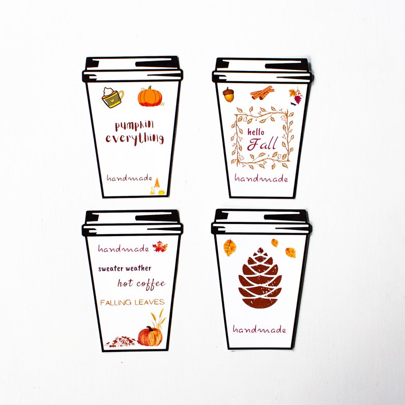PRINTABLE Fall Themed Cup Cozy Templates 4 Piece - Etsy