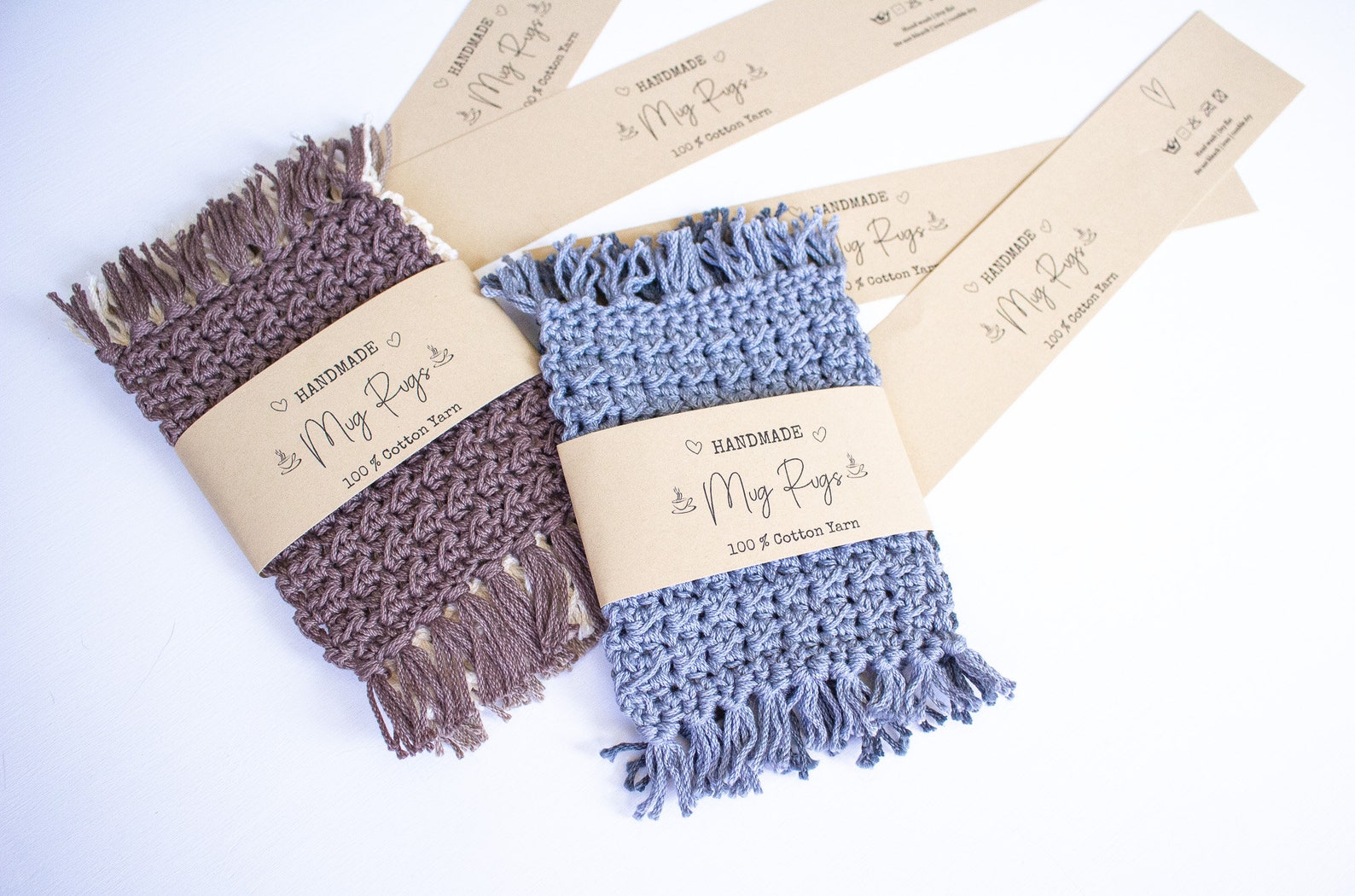 PRINTABLE Mug Rug Wrap Labels Crochet Knit Product Tags - Etsy