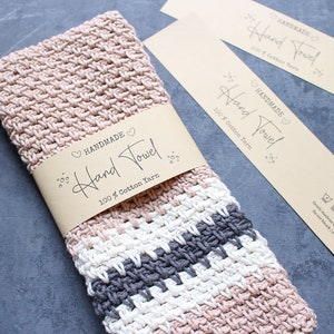 PRINTABLE Hand Towel Wrap Labels | Crochet Tags | Knit Tags | Packaging ...