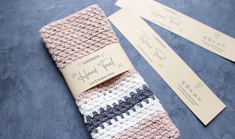 PRINTABLE Hand Towel Wrap Labels | Crochet Tags | Knit Tags | Packaging ...