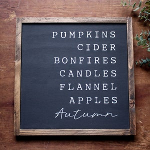 Fall Activities Wood Sign Fall Sign Autumn Black Wood - Etsy