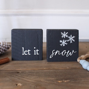 Let It Snow Winter Decor Christmas Decor Let It Snow Sign Holiday Decor ...