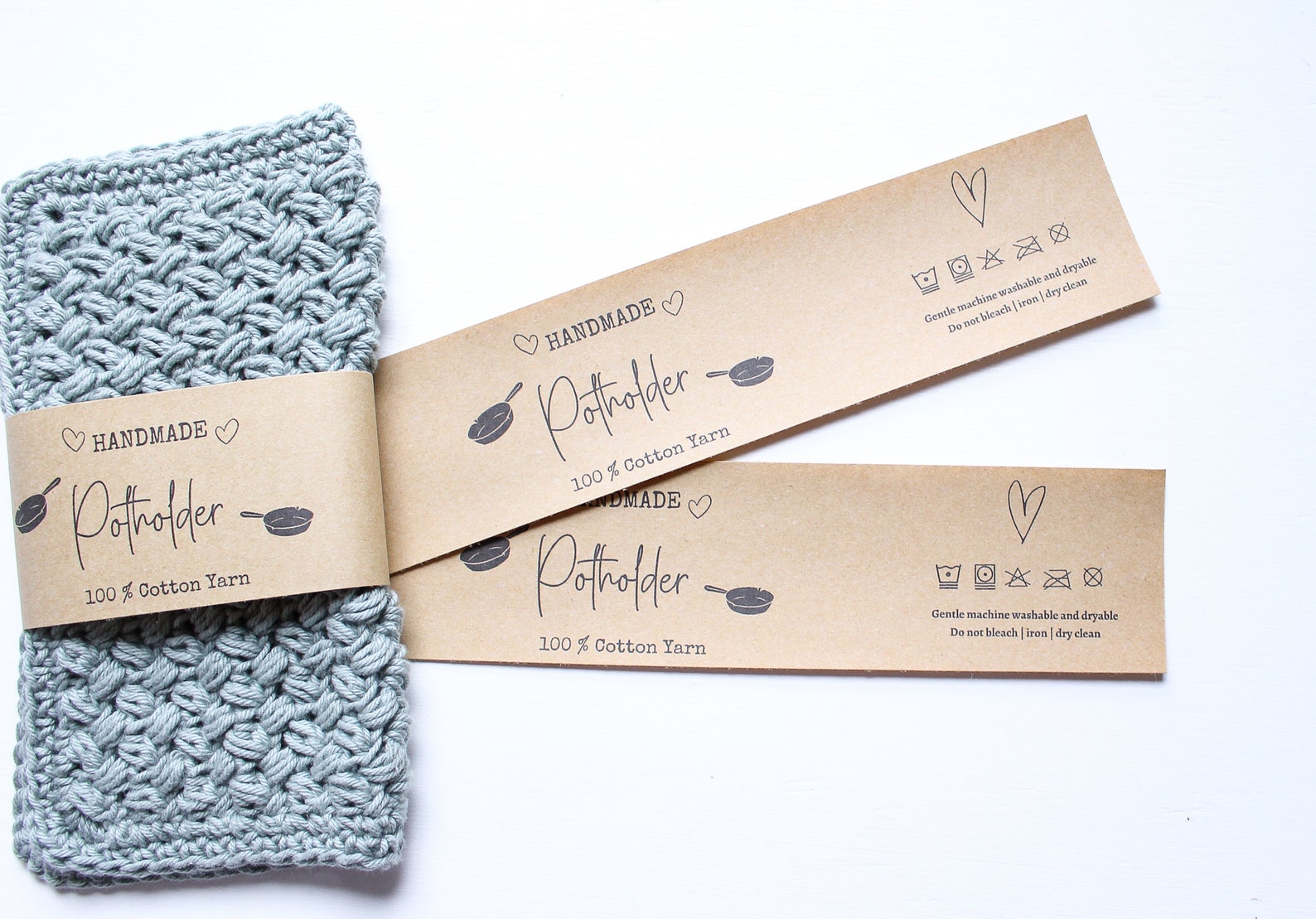 PRINTABLE Potholder Wrap Labels, Crochet Knit Potholder Tags, PDF ...
