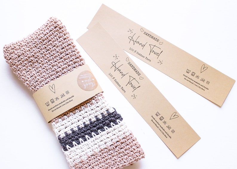 PRINTABLE Hand Towel Wrap Labels | Crochet Tags | Knit Tags | Packaging ...