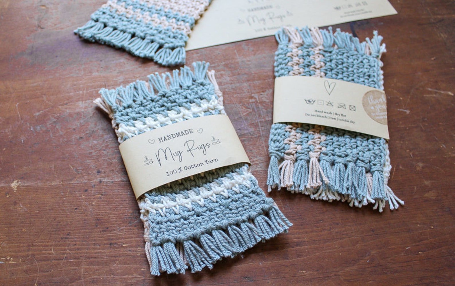 PRINTABLE Mug Rug Wrap Labels | Crochet Knit Product Tags | PDF ...
