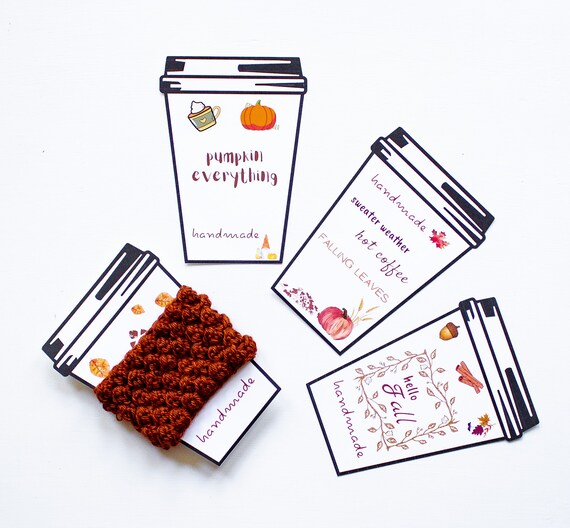 PRINTABLE Fall Themed Cup Cozy Templates 4 Piece - Etsy