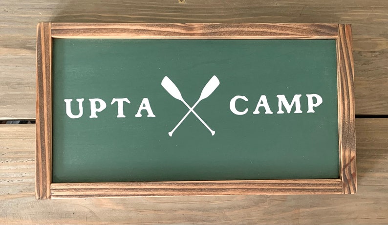 Upta Camp Sign, Framed Wood Sign, Summer Cabin Decor, Lake House Decor ...