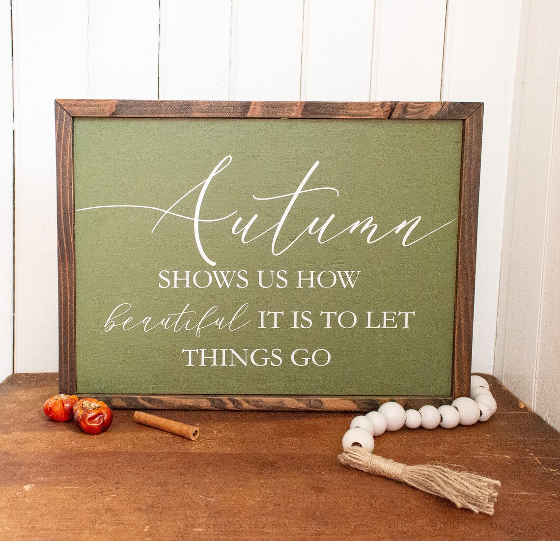 Autumn Wood Sign, Fall Decor, Farmhouse Mantel Sign, Thanksgiving Decor ...