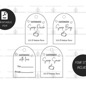Printable Soap Saver Labels, PDF Download, Tags for Crochet or Knit ...