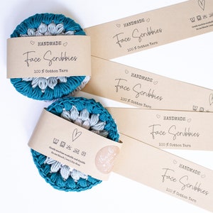 PRINTABLE Face Scrubbies Wrap Labels | Crochet Tags | Knit Tags | Craft ...