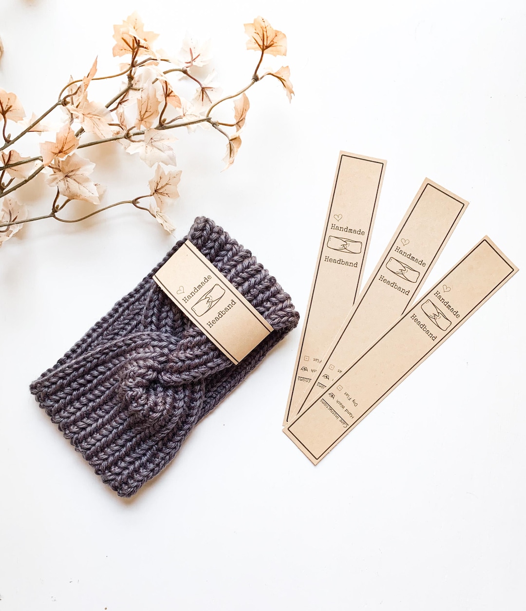 PRINTABLE Headband Labels, Crochet Ear Warmer Tags, PDF Download, DIY ...