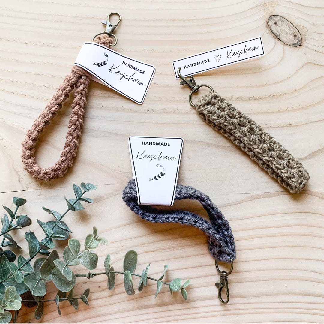 PRINTABLE Keychain Tags, Packaging for Handmade Keychains, Display ...
