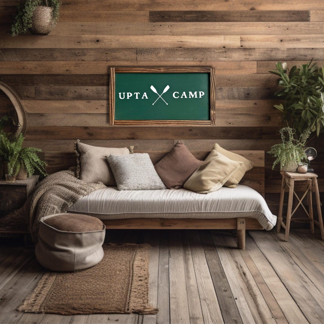 Upta Camp Sign, Framed Wood Sign, Summer Cabin Decor, Lake House Decor ...