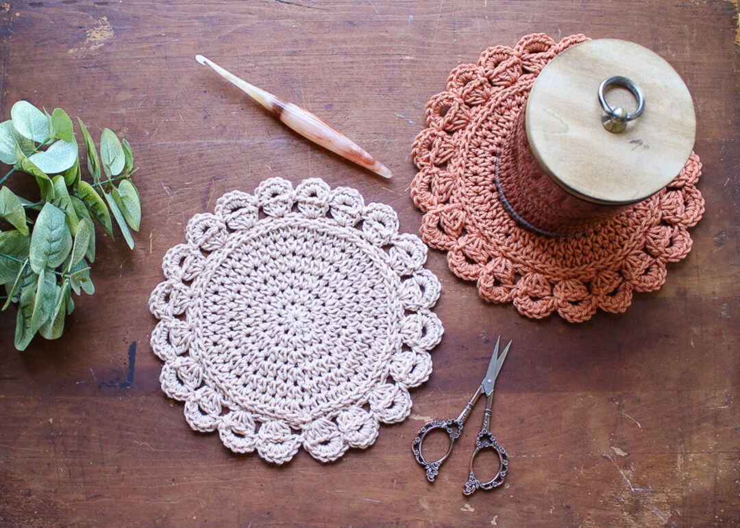 CROCHET PATTERN, Aria Crochet Coaster Pattern, Crochet Candle Coaster ...