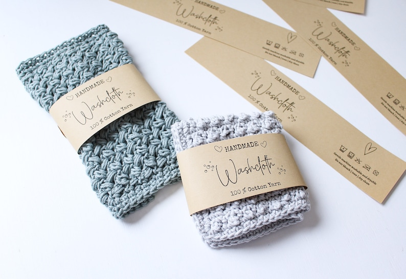 PRINTABLE Washcloth Wrap Labels | Crochet Knit Washcloth Tags | PDF ...