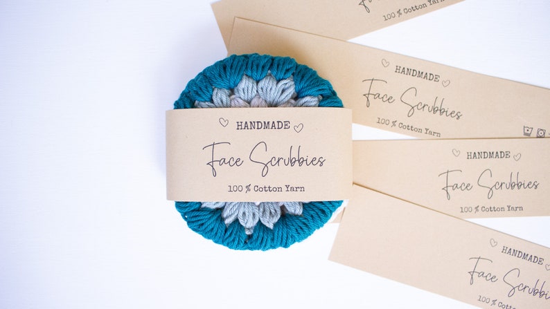 PRINTABLE Face Scrubbies Wrap Labels | Crochet Tags | Knit Tags | Craft ...