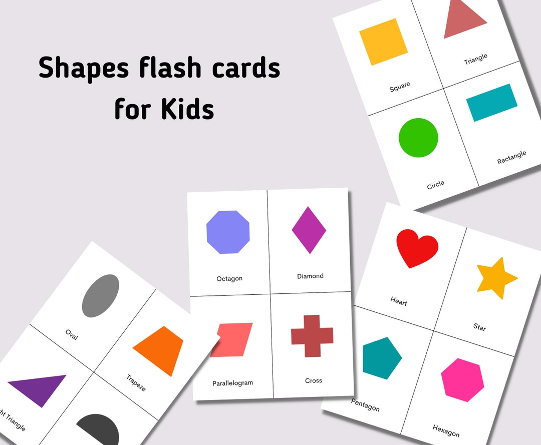 Printable Shapes Flash Cards for Montessoripreschool and - Etsy