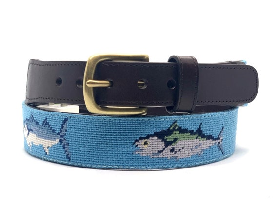 Needlepoint Saltwater Fish Belt - Etsy