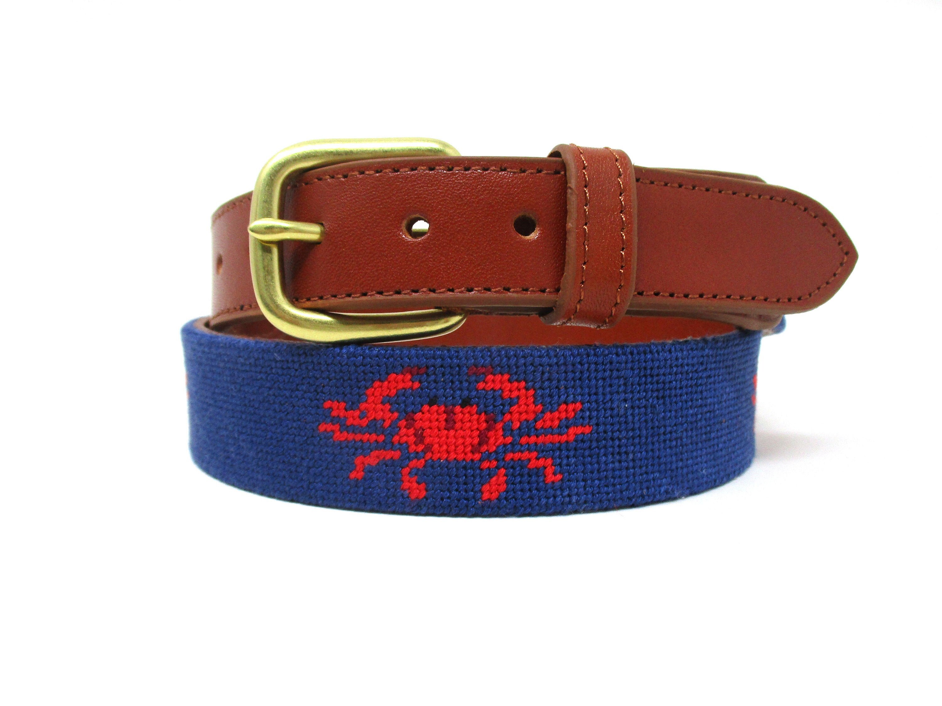 Crab Needlepoint Belt - Etsy