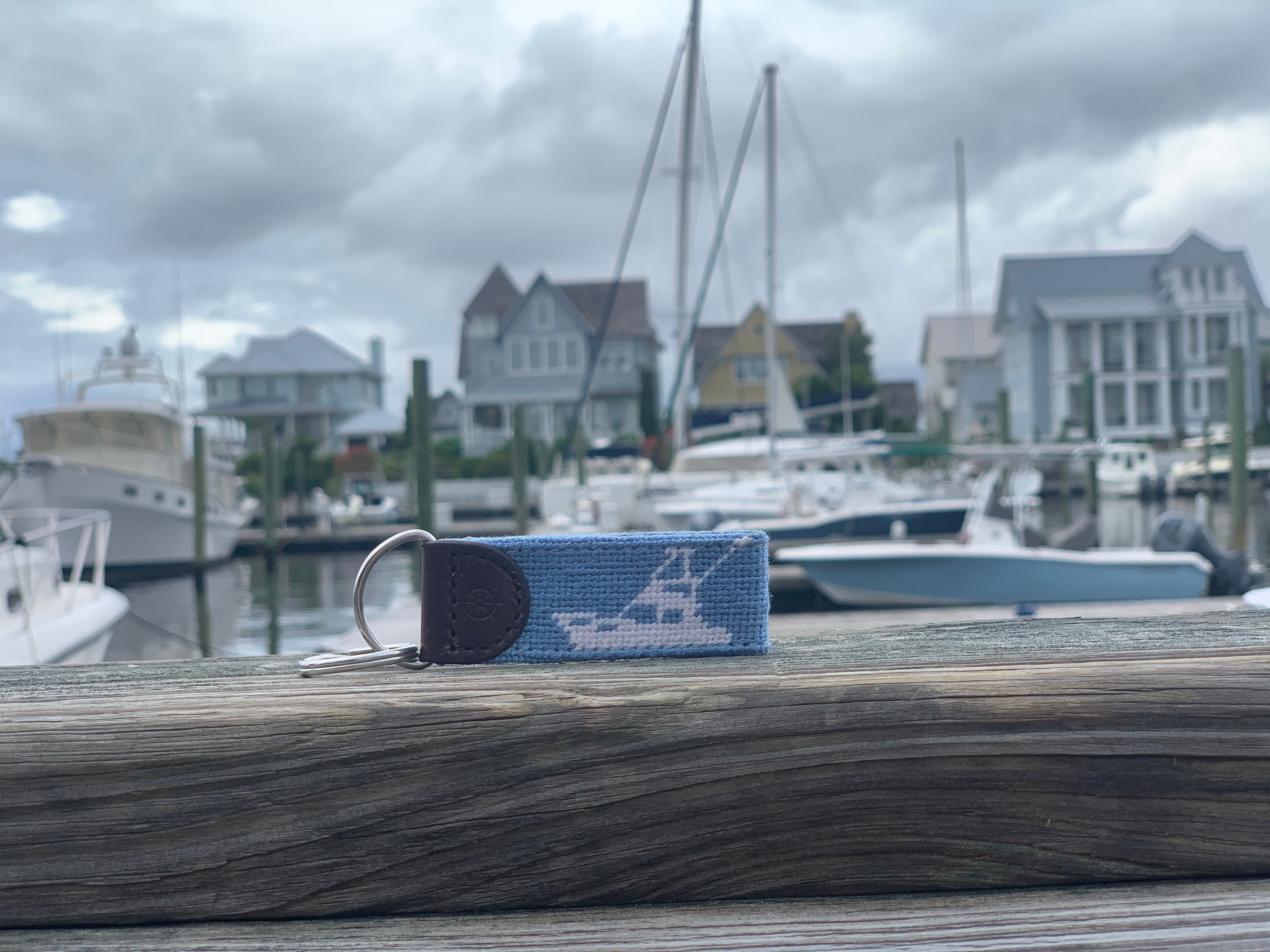 Needlepoint Boat Key Fob - Etsy