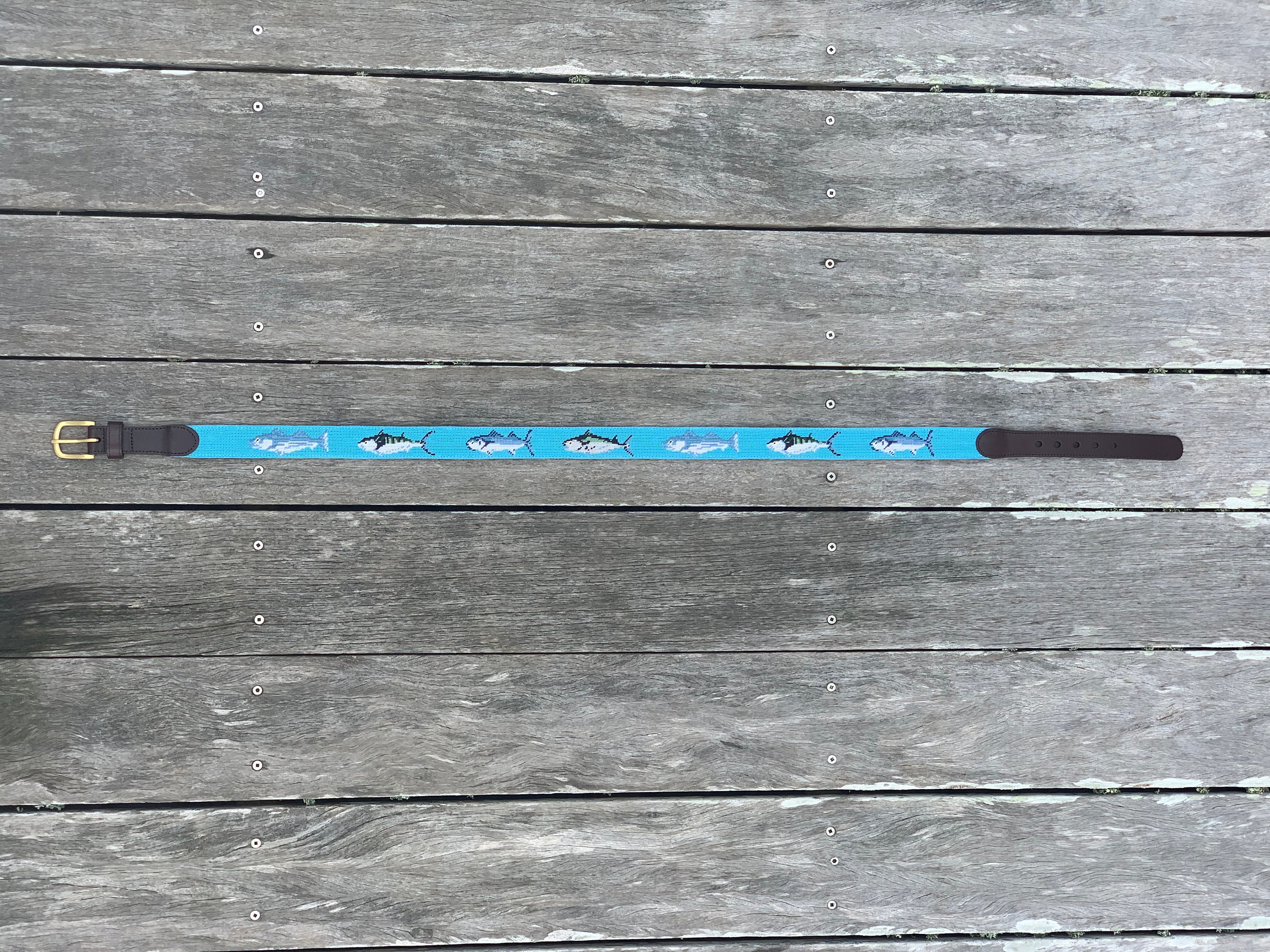 Needlepoint Saltwater Fish Belt - Etsy