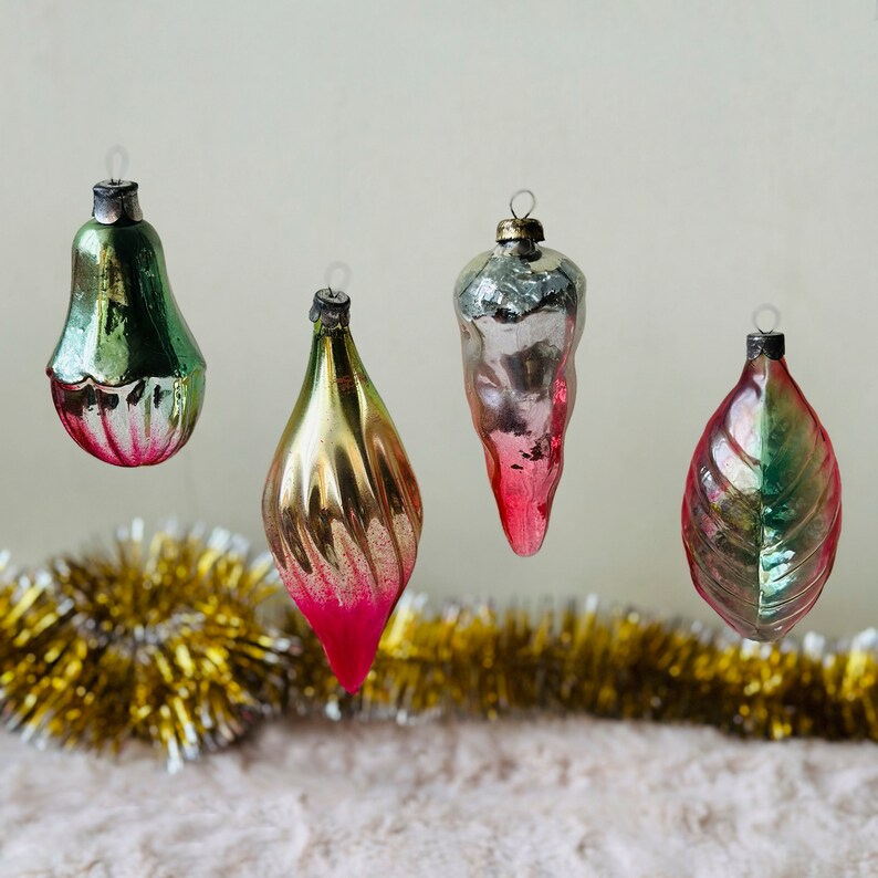 Vintage Christmas Baubles With Gradient Design Frosted Glass - Etsy