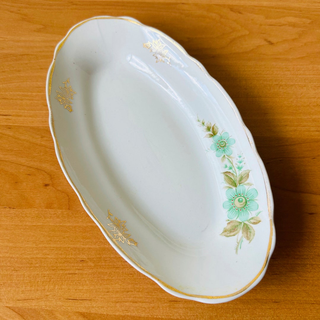 Vintage Ceramic Oval Plate, Porcelain Fish Platter, Appetizer Plates ...