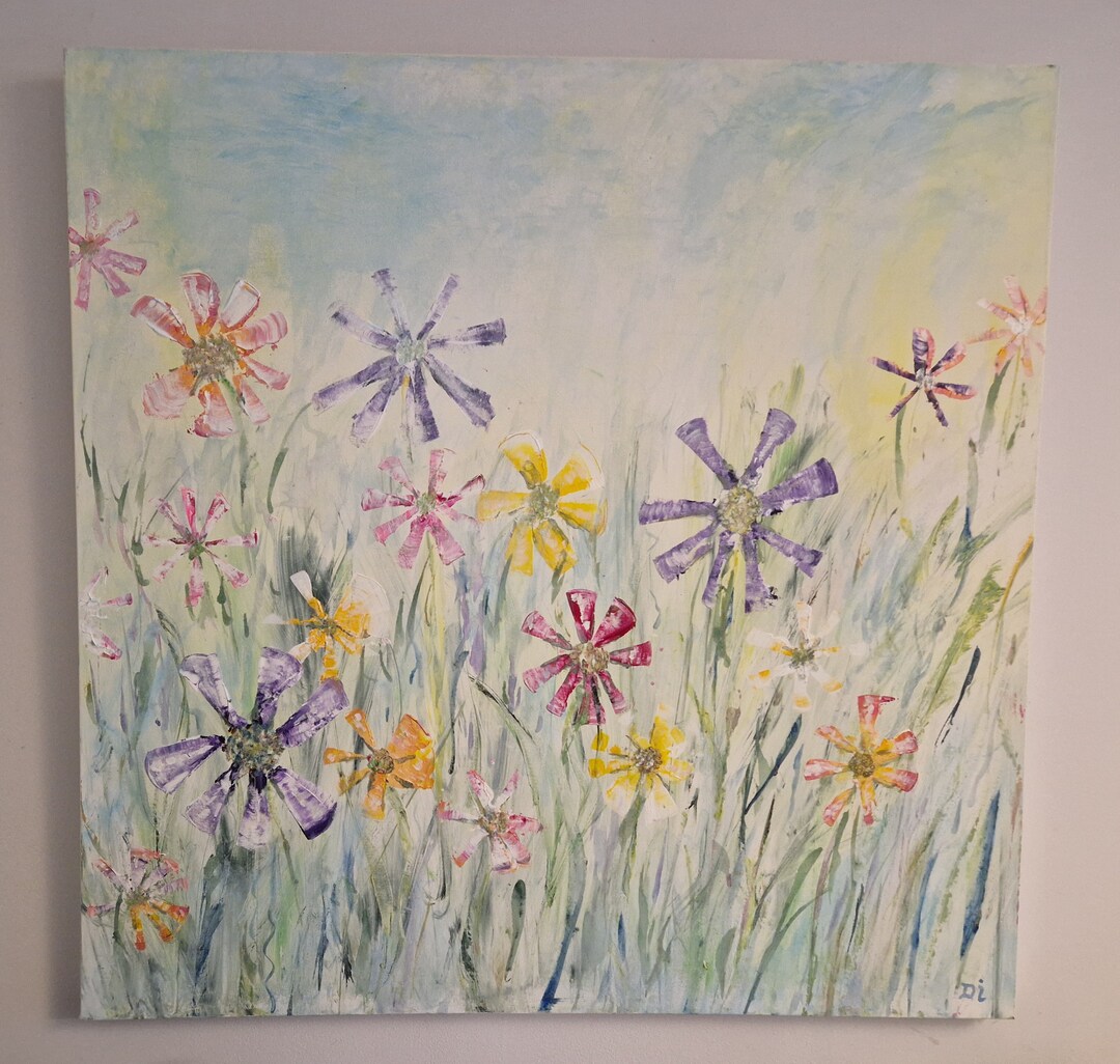 Painting, Acrylic, Original, Flowers, Diane Meth-cohn - Etsy