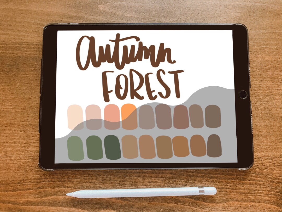 Autumn Forest Procreate Color Palette, Brown Camel Green, Woods Colors ...