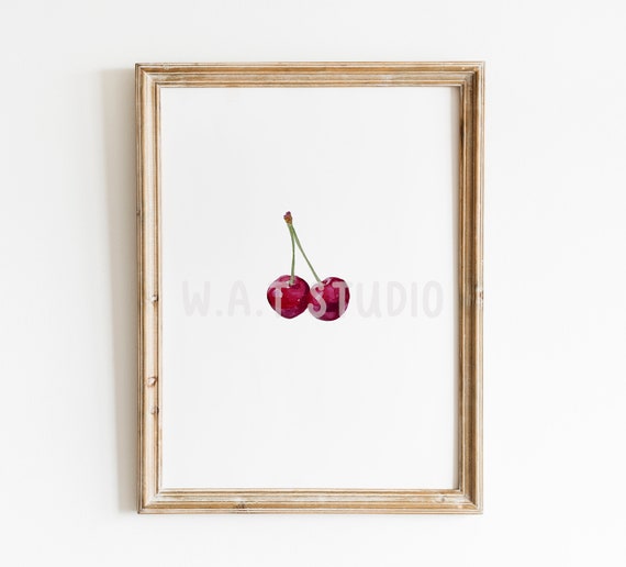 Cherry Prints Cherry Wall Art Cherry Watercolor Prints - Etsy