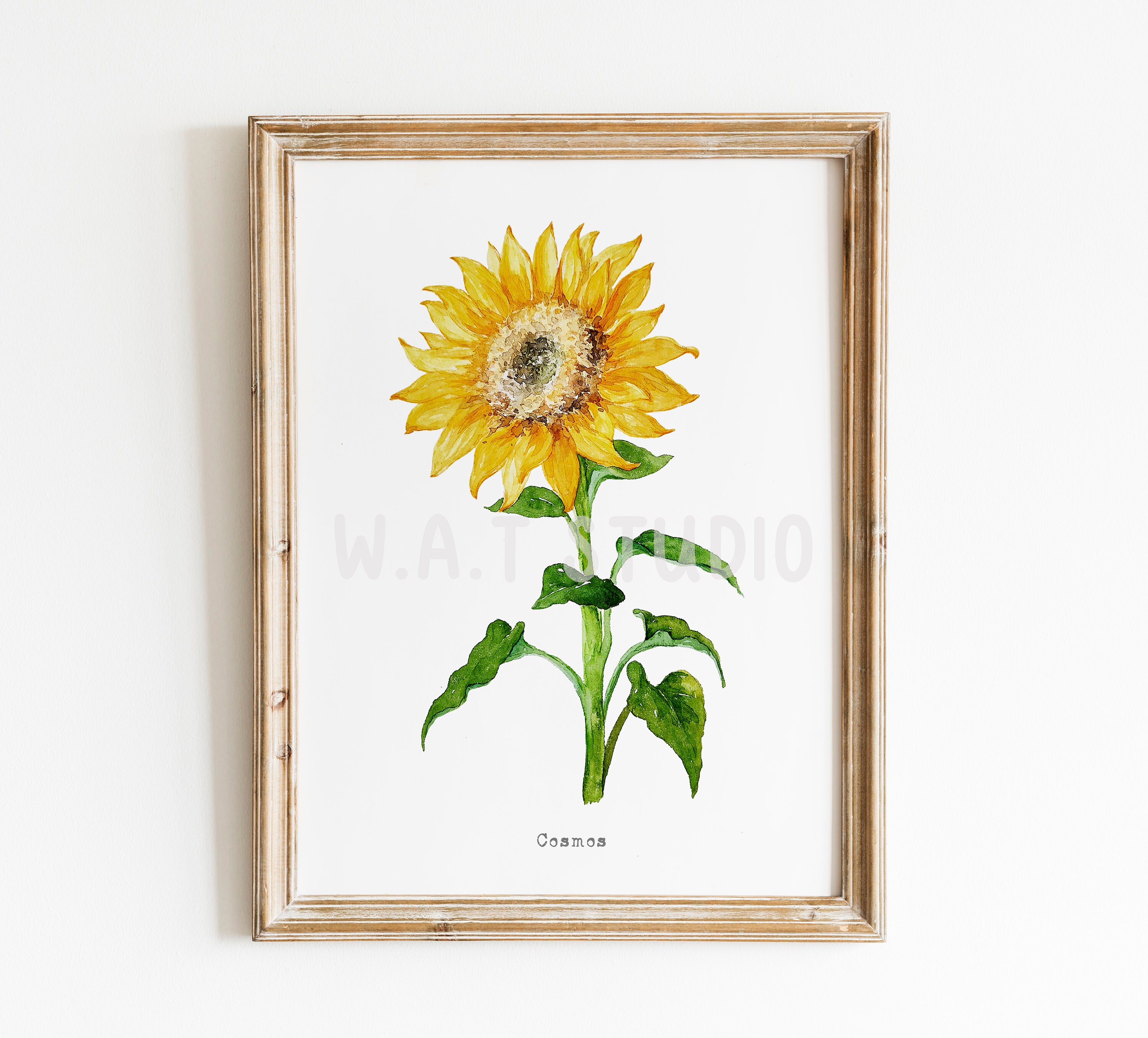 Sunflower Flower Watercolor Prints Sunflower Watercolor Wall - Etsy