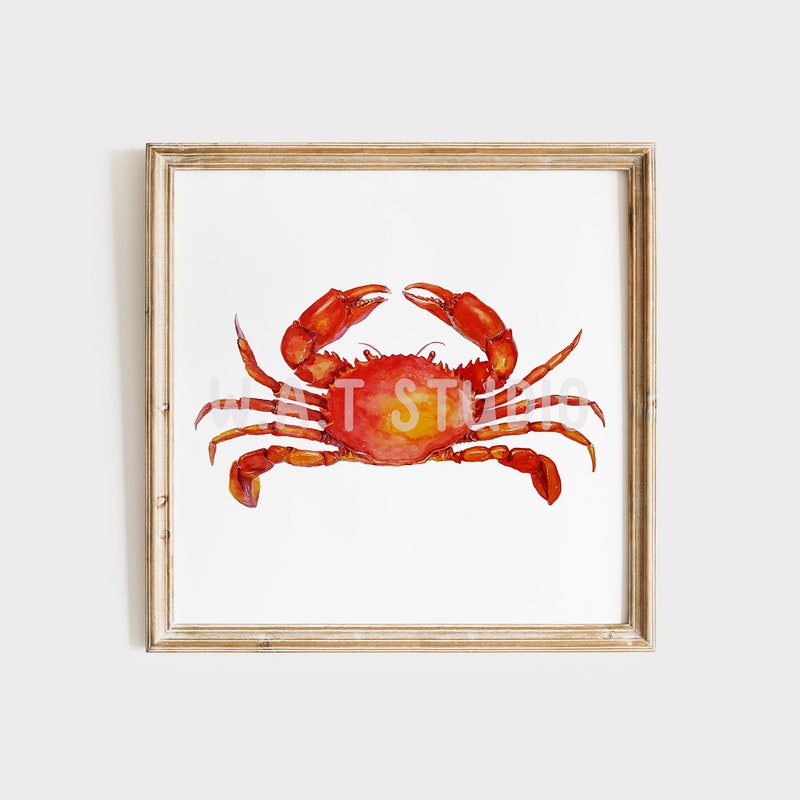 Red Crab Print - Etsy