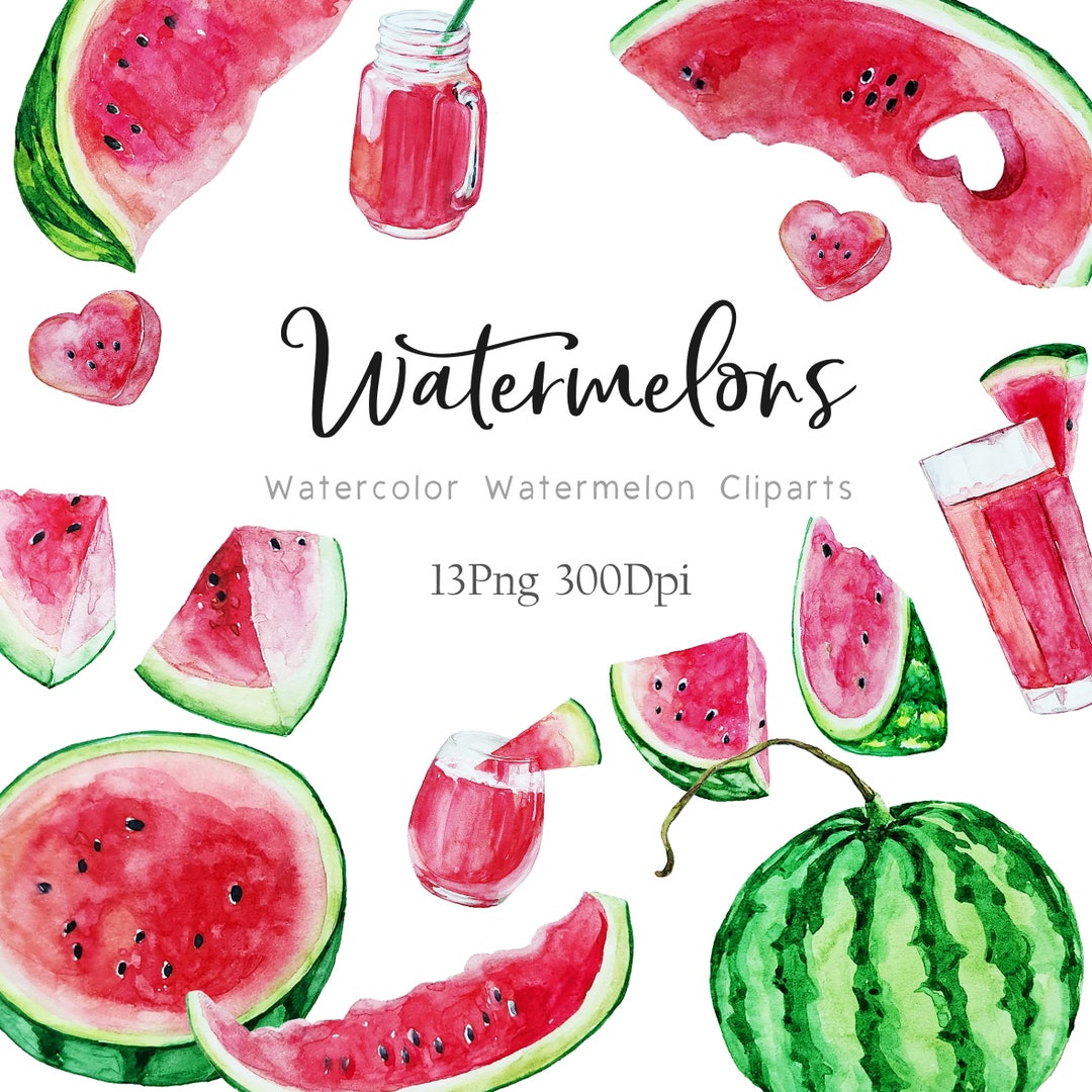 Watermelon Watercolor Clipart Watermelon Watercolor Prints - Etsy